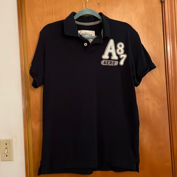 Aeropostale | Shirts | Navy Aeropostale Polo Shirt With Large A87 Aero ...